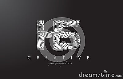 HS H S Letter Logo With Zebra Lines Texture Design Vector ...