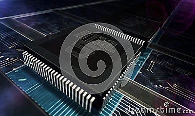HTML5 Programming Symbol And Processor Factory 3d Illustration ...