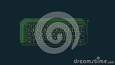 HUD Element - Animation of 3D Virtual Keyboard. Stock Footage - Video ...