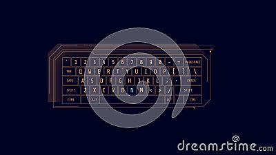 HUD Element - Animation of 3D Virtual Keyboard. Stock Video - Video of ...