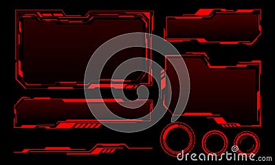 Hud Frames Red User Interface Elements Design Modern Technology Futuristic Control Panel Screen ...