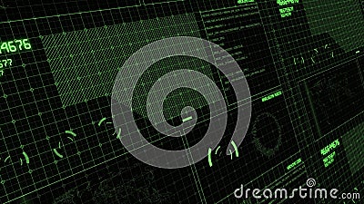 HUD Futuristic 4K UI Interface. Monochromatic Visual Display: Aerial ...