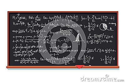 Huge Chalkboard Filled With Mathematic Formulas. Integral Calculus ...