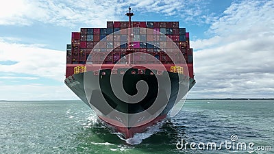 Container Vessel Arriving into Port Moving Cargo Internationally Stock ...