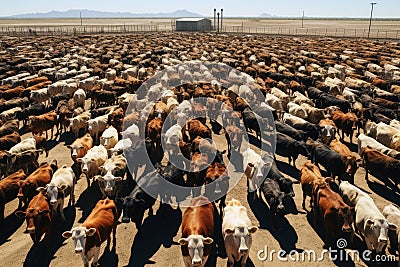 Huge Herds Of Cattle From Factory Farming Stock Photo | CartoonDealer ...
