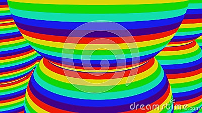 Big Spherical Shapes with Multi-colored Stripes. Computer Generated 3D ...