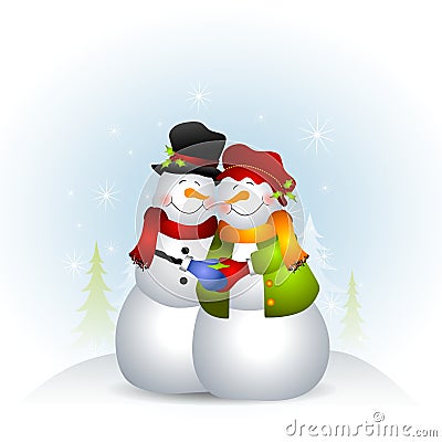 Hugging Snowman Couple Stock Photography - Image: 6712552