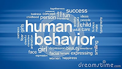 Human Behavior Animated Tag Word Cloud,Text Design Animation. Stock ...