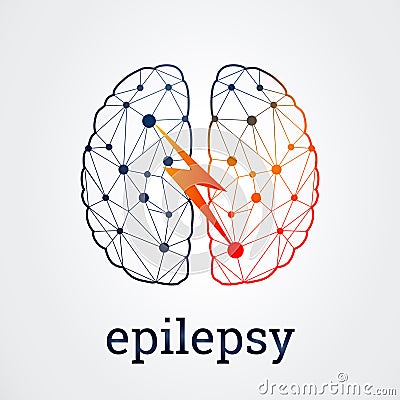 Human Brain With Epilepsy Activity, Vector Illustration Stock Vector ...