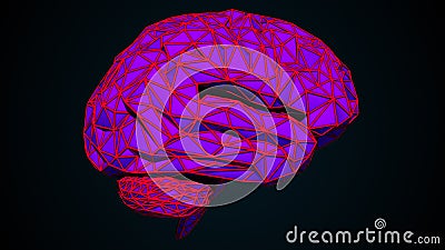 Human Brain is Formed by a Combination of Colored Triangles, Computer ...