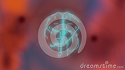 Human Brain Malfunction Over Firery Dangerous Background. Stock Video ...