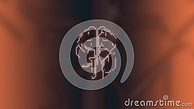 Human Brain Malfunction Over Firery Dangerous Background. Stock Video ...