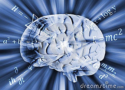 Human Brain With Math Equations Stock Photo - Image: 39169522