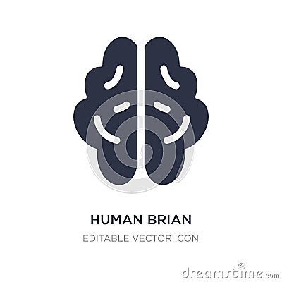 Human Brian Icon On White Background. Simple Element Illustration From ...