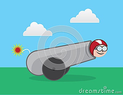Human Cannonball Cartoon Vector | CartoonDealer.com #43685865