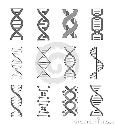 Human Dna Research Technology Symbols. Adn Helix Structure, Genomic ...