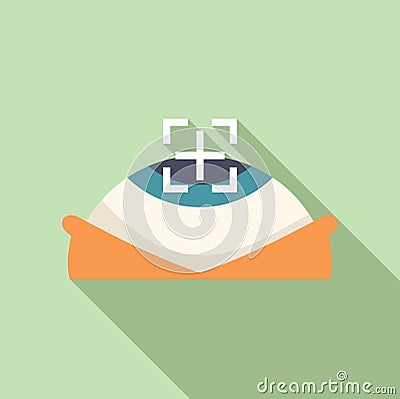 Human Eye Focusing On Target Using Grid Focusing System Icon Vector ...