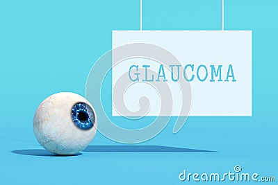 Human Eye Looking At Glaucoma Sign On Blue Background Royalty-Free ...