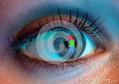 Human Eye With RGB-signal Reflection. Royalty-Free Stock Photography ...