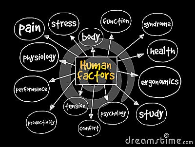 Human Factors Mind Map, Concept For Presentations And Reports Stock ...