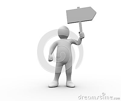 Human Figure Holding Blank Signpost Stock Photography | CartoonDealer ...