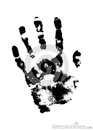 Human Grunge Handprint With Skin Texture Vector Illustration ...