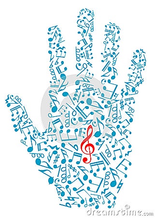 Human Hand With Musical Notes Stock Photo - Image: 30187360