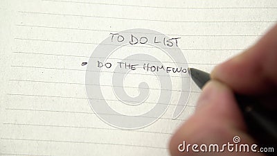 Human Hand Writing Tasks on To Do List, Chore Checklist in Notebook ...