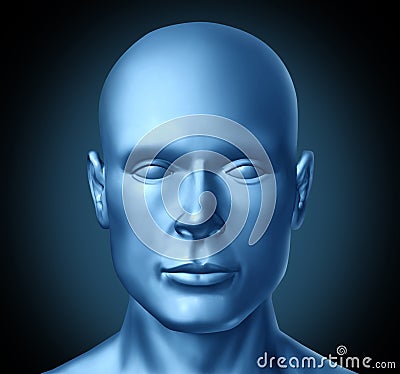 Human Head Frontal View Stock Photo | CartoonDealer.com #20046810