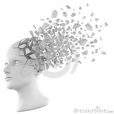 Human Head Shatter White Royalty Free Stock Photos - Image: 25266378