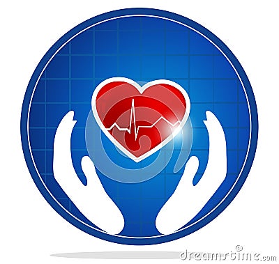 Human Heart Protection Symbol Vector Illustration | CartoonDealer.com ...