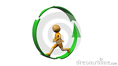 Human Icon Walking in a Circle Formed by Arrows Stock Video - Video of ...