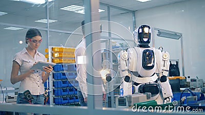 Robot Moves Its Arm Up, Then Puts It Down. Stock Video - Video of ...