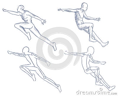 Human In Motion Artistic Sketch Royalty Free Stock Photography - Image ...