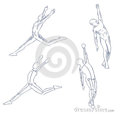 Human In Motion Artistic Sketch Stock Image - Image: 21146391
