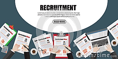 Human Resource Or HR Management Info Graphic Element And Background. Recruitment Process Vector ...