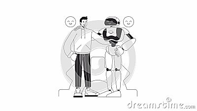 Human Robot Interaction Bw Animation Stock Video - Video of footage ...