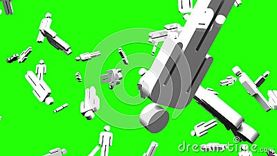 Human Shaped Objects on Green Chroma Key Stock Video - Video of group ...