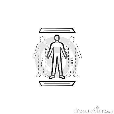 Human Teleportation Technology Hand Drawn Outline Doodle Icon. Cartoon ...