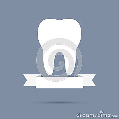 Human Tooth With A Ribbon. Vector Illustration | CartoonDealer.com ...