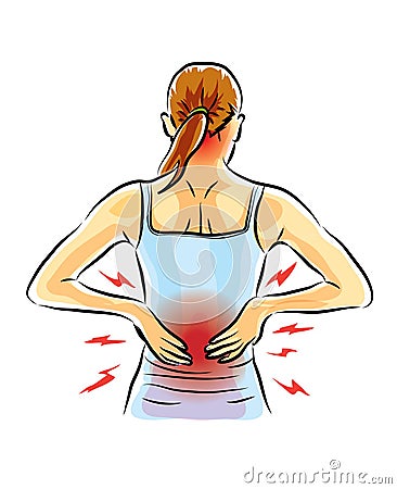 Human Was Back Ache And Pain Stock Vector - Image: 50518988