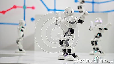 Humanoid Robot Dance. Cute Robots Dancing. Smart Robotic Technology ...