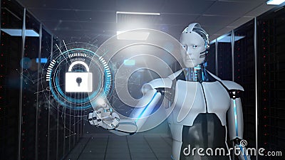 Humanoid Robot Database Security Royalty-Free Illustration ...