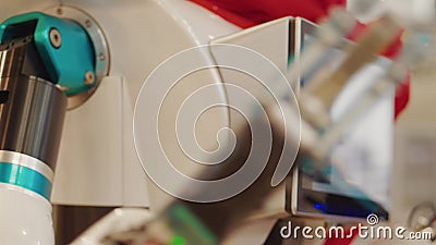 Robotic Shoulder and Chest. Robot Body Detail in Motion. 4K. Stock ...