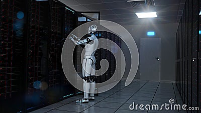 Humanoid Robot Server Room Maintenance Stock Photography ...