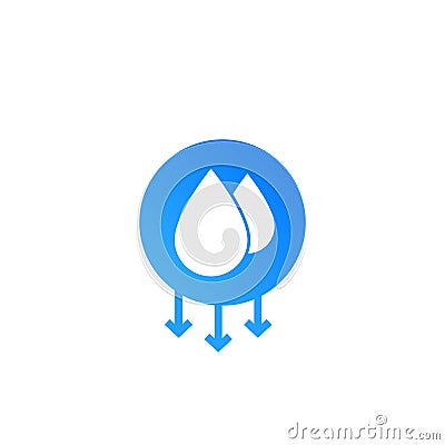 Humidity Water Icon. Vector Temperature Dry Air Humidity Icon Symbol ...
