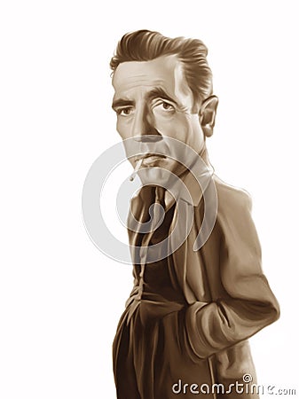 Humphrey Bogart Caricature Illustration Editorial Photo | CartoonDealer ...