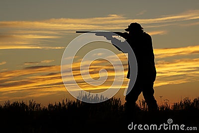 Hunter Shooting In Sunset Royalty Free Stock Image - Image: 18696766