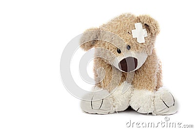 Hurt Teddy Bear Stock Photo - Image: 15711420