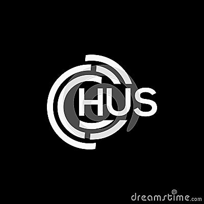 HUS Letter Logo Design On Black Background. HUS Creative Initials ...